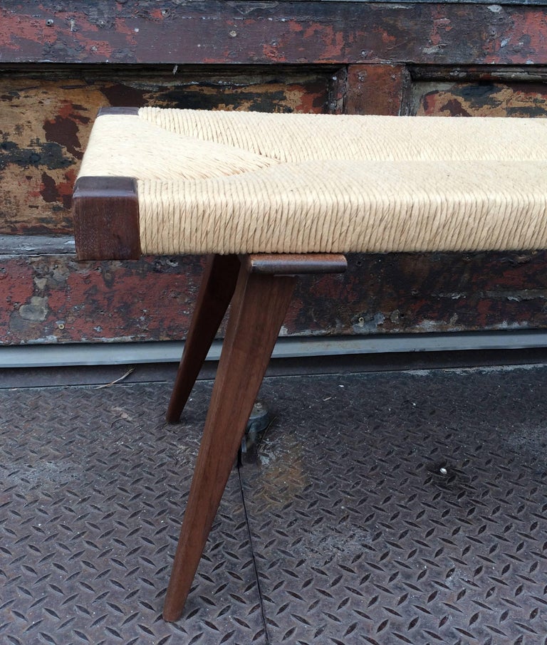 Custom Mid-Century Modern Woven Rush Benches at 1stDibs | mid century ...
