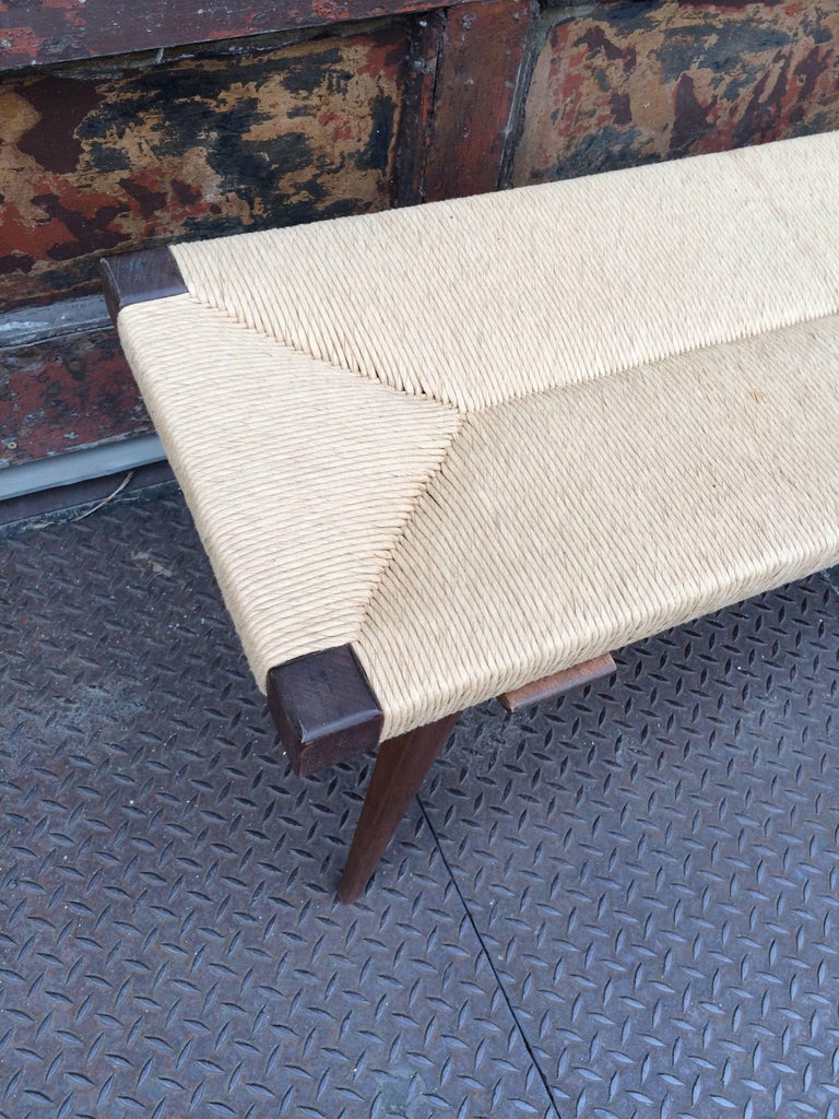 Custom Mid-Century Style Modern Woven Rush Benches 3 Ft at 1stDibs ...