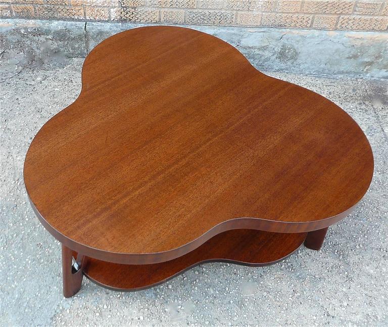 Mid-Century Mahogany Clover Shape Coffee Table Attributed To Glibert ...