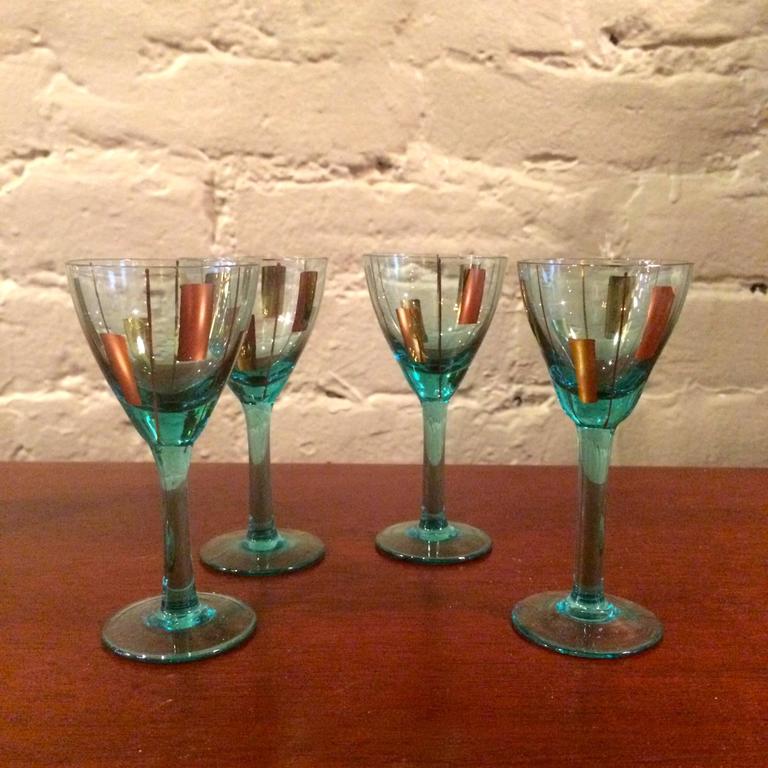 Mid-Century Modern Cordial Decanter Glass Set at 1stDibs | mid century ...