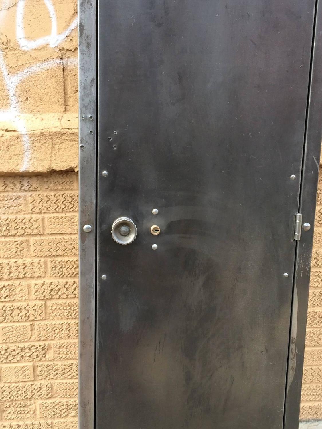 Industrial Brushed Steel Factory Locker For Sale at 1stdibs