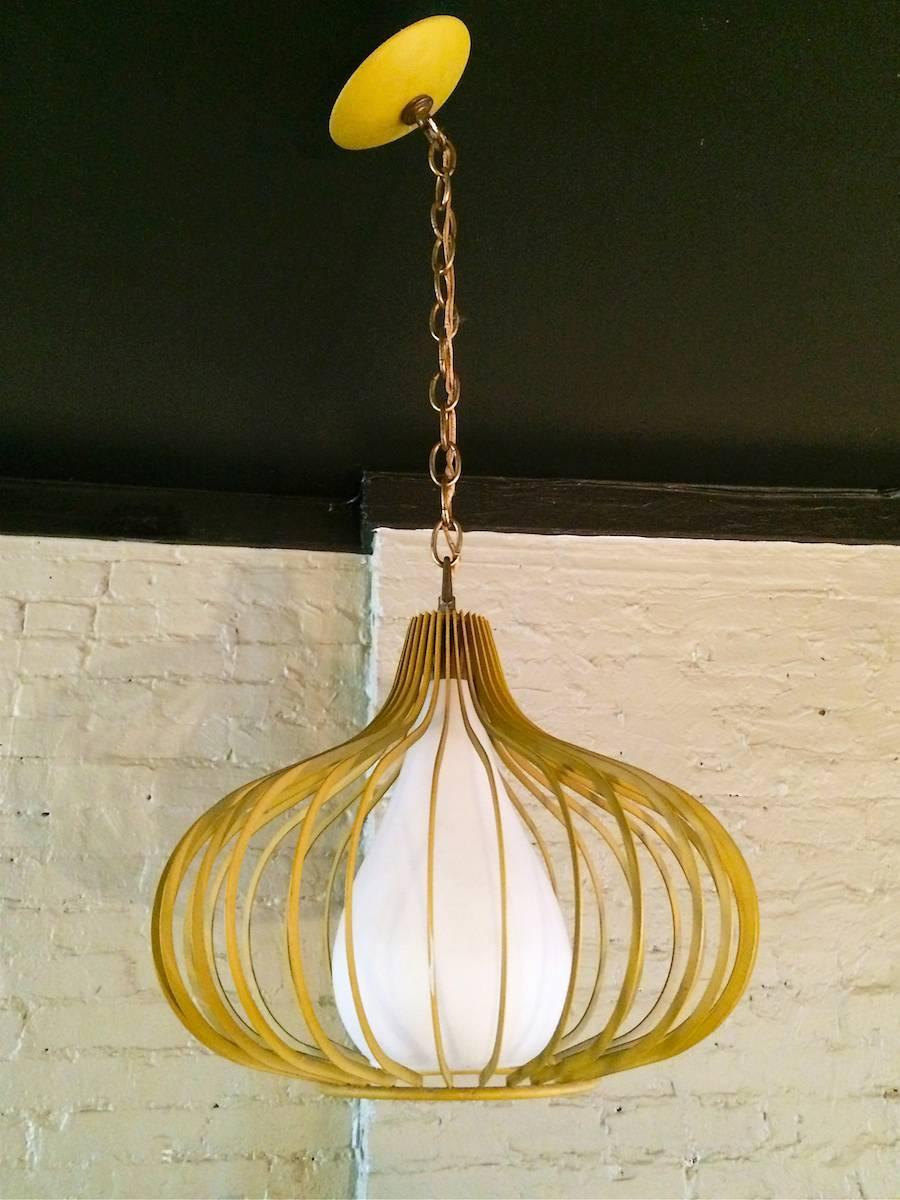Mid-Century Modern Onion Shape Pendant Lights For Sale at 1stdibs