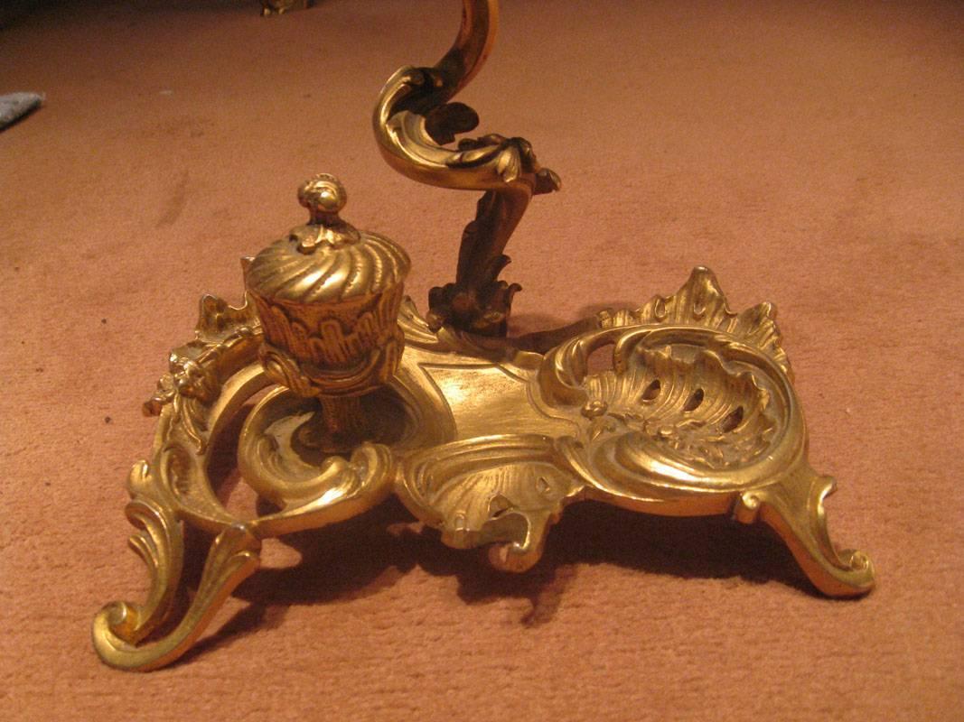 Single Candelabra / Inkwellk, French For Sale at 1stdibs