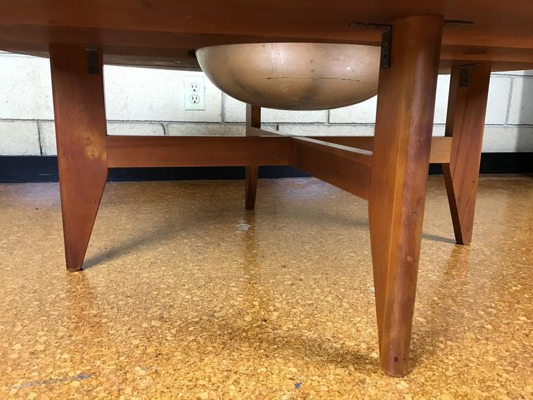 Rare Early Transitional George Nelson Round Coffee Table with Planter ...