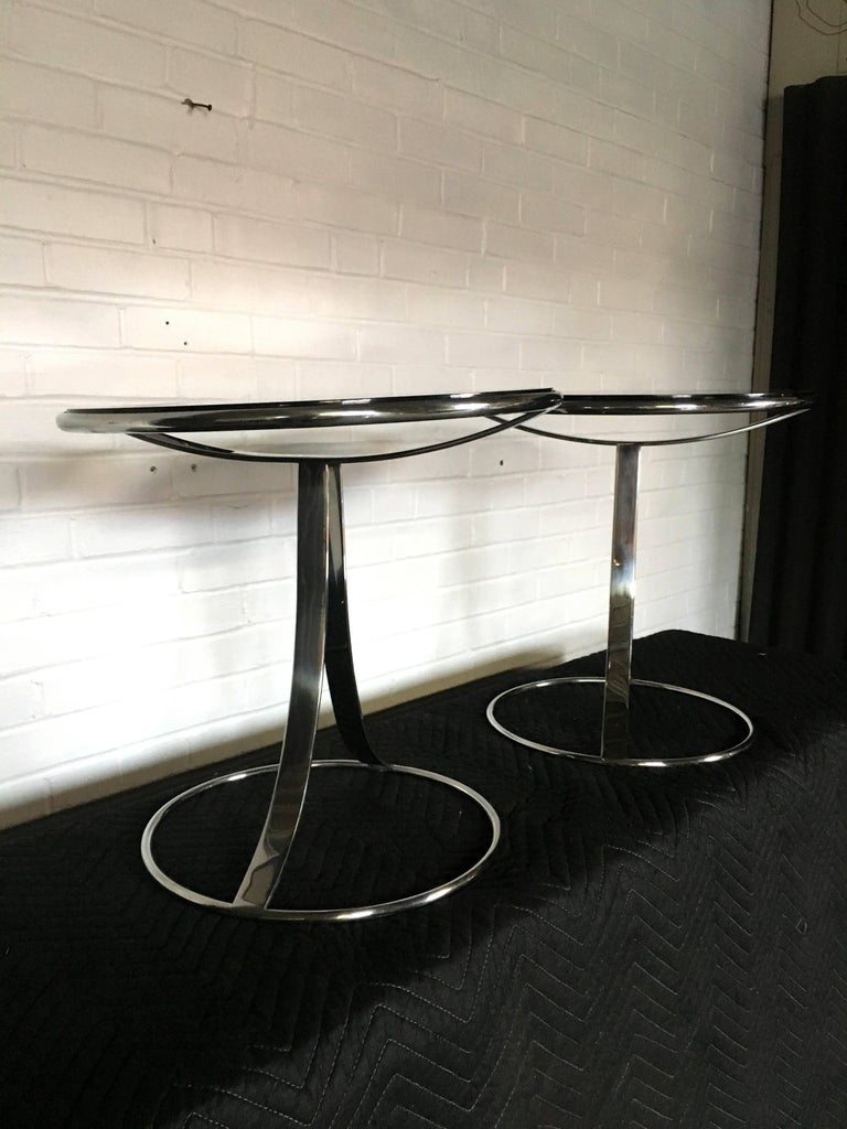 Striking Pair of Gardner Leaver for Steelcase Stainless Steel Side ...