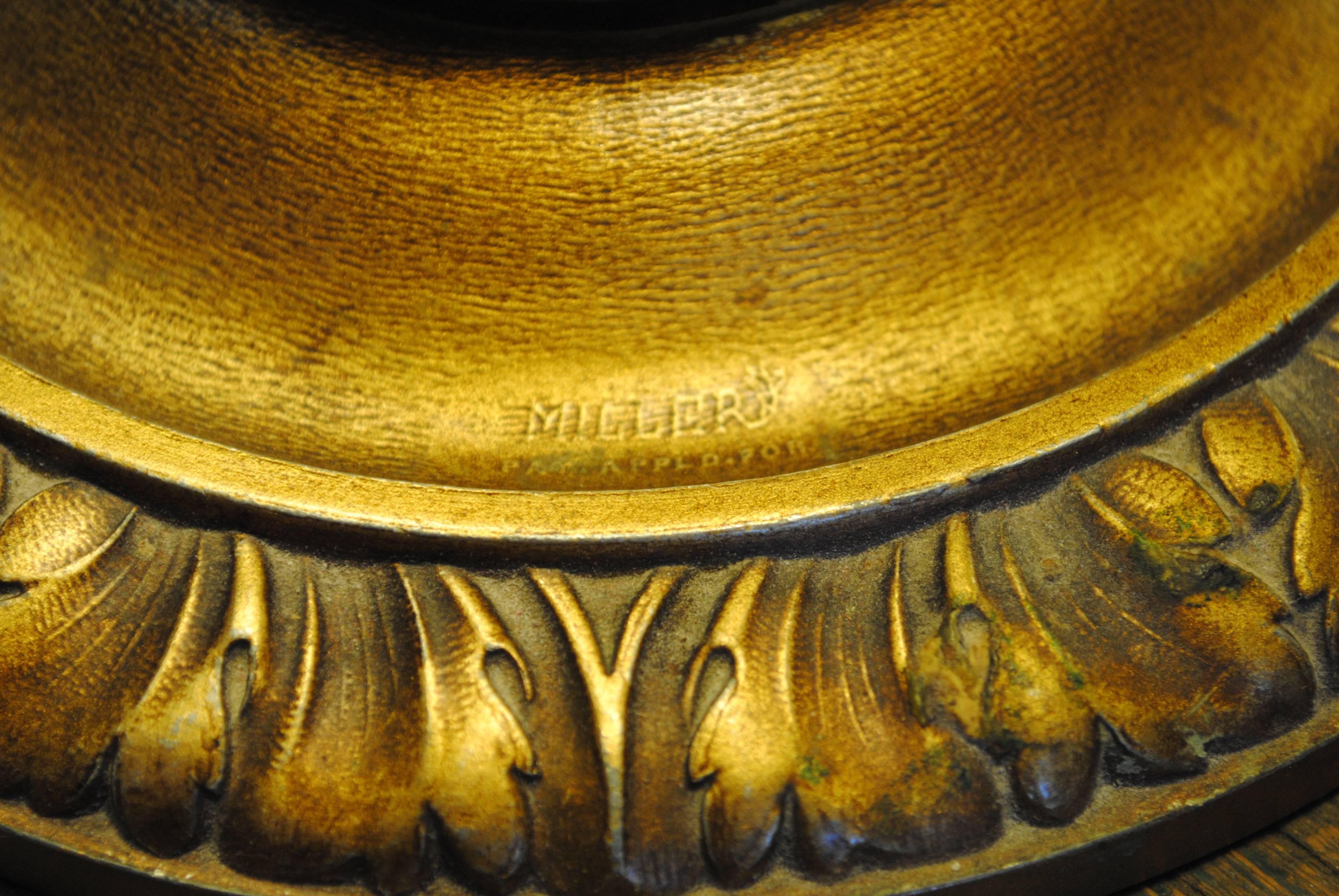 Edward Miller Slag Glass Lamp For Sale at 1stDibs