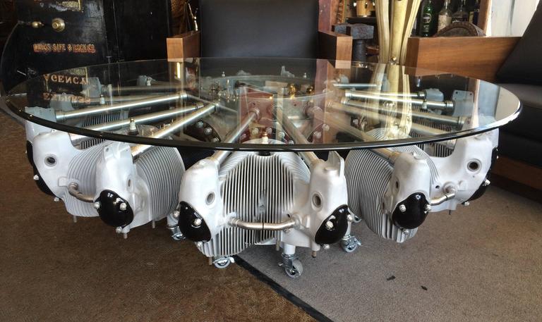 Nine Cylinder Radial Aircraft Engine Coffee Table For Sale at 1stDibs