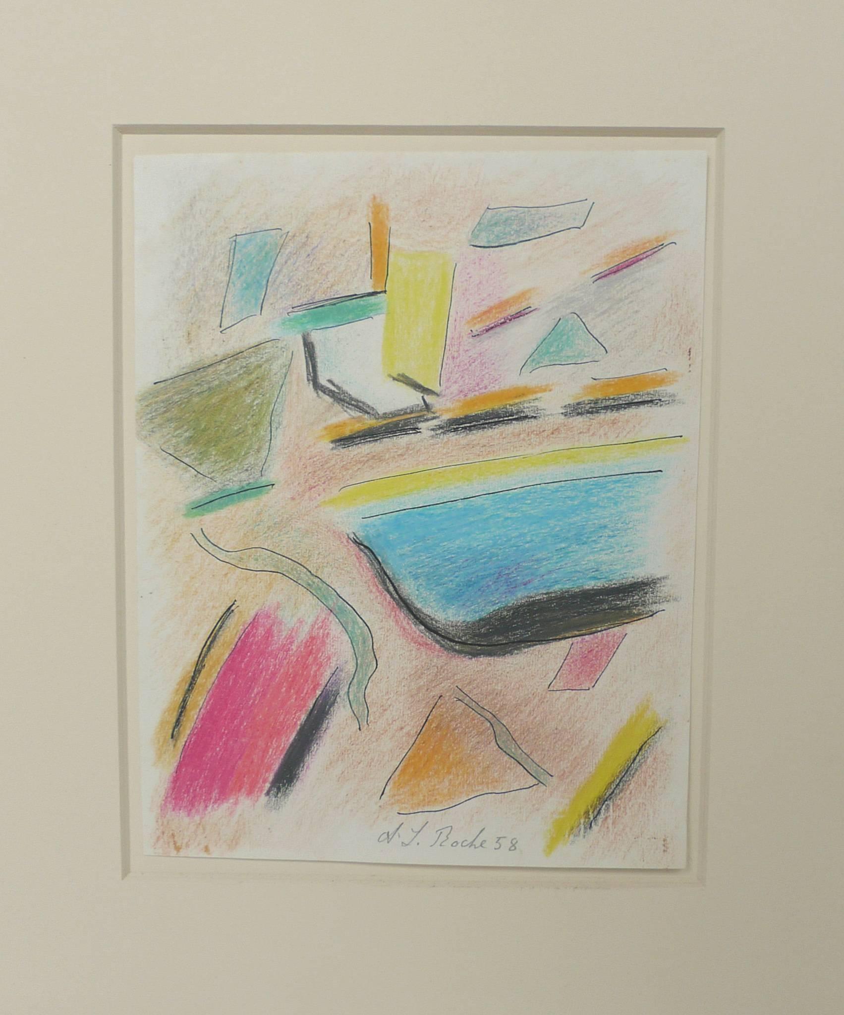 Abstract Drawing by Alexis-Louis Roche at 1stDibs