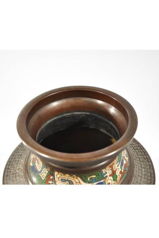 Japanese Bronze and Champlevé Vase at 1stDibs