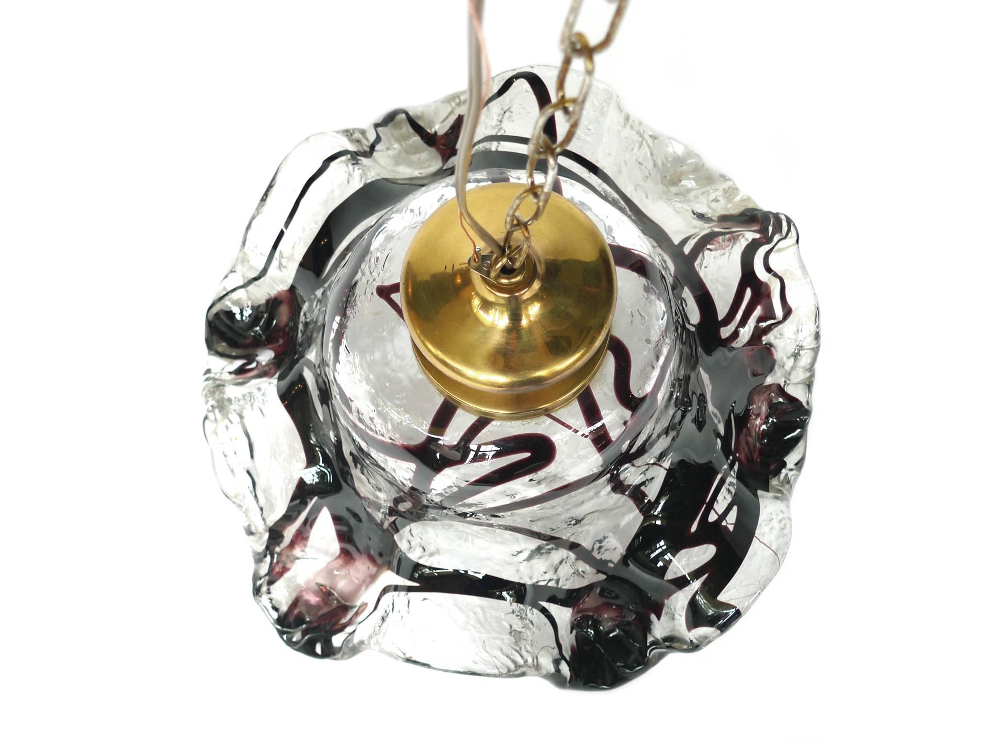 1960s Danish Glass Chandelier in the Style of Per Lütken at 1stDibs