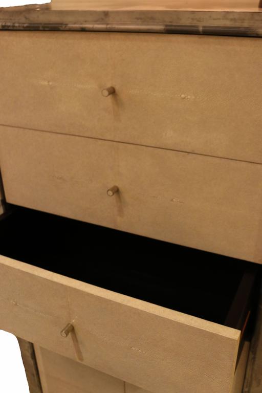 Shagreen Light Grey Parchment Cabinet at 1stDibs