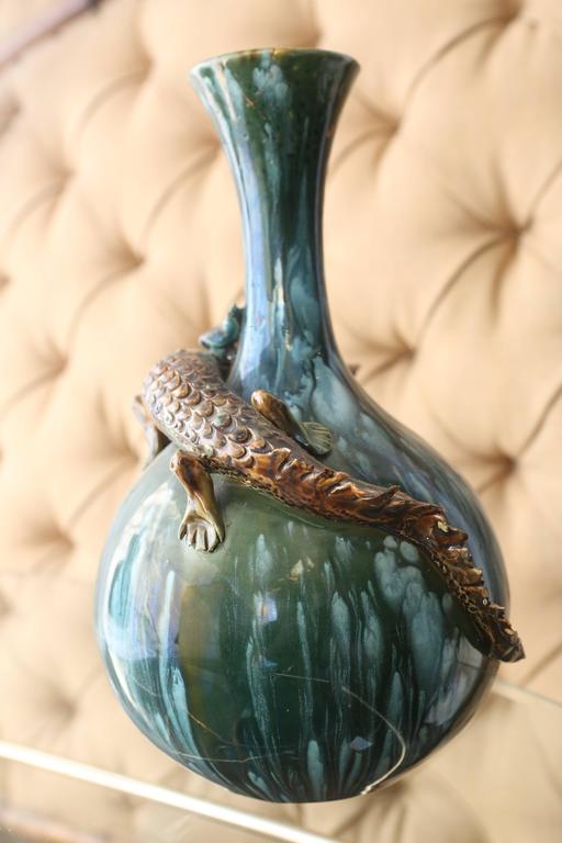 19th Century Majolica Palissy Vase at 1stDibs