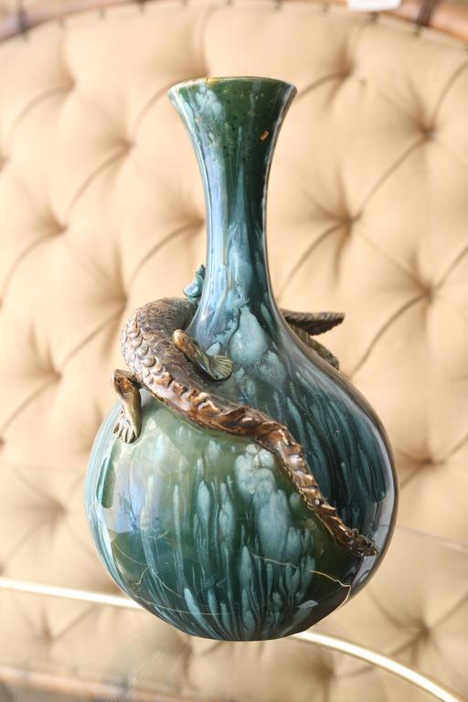 19th Century Majolica Palissy Vase at 1stDibs