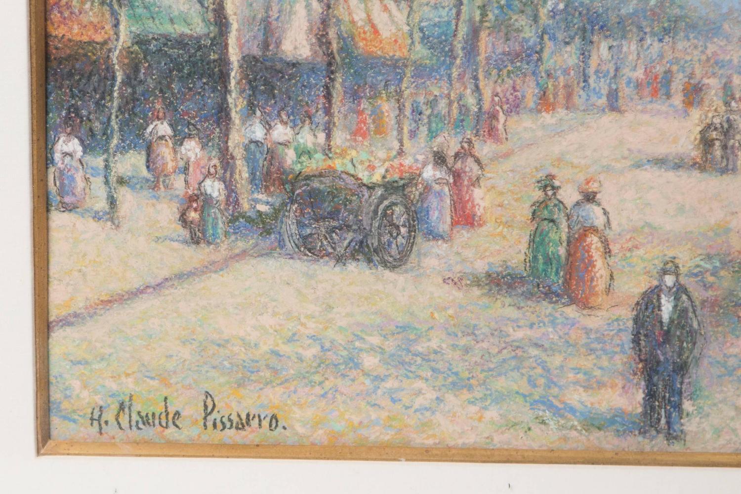 H. Claude Pissarro Original Painting "Rue de Paris" at 1stdibs