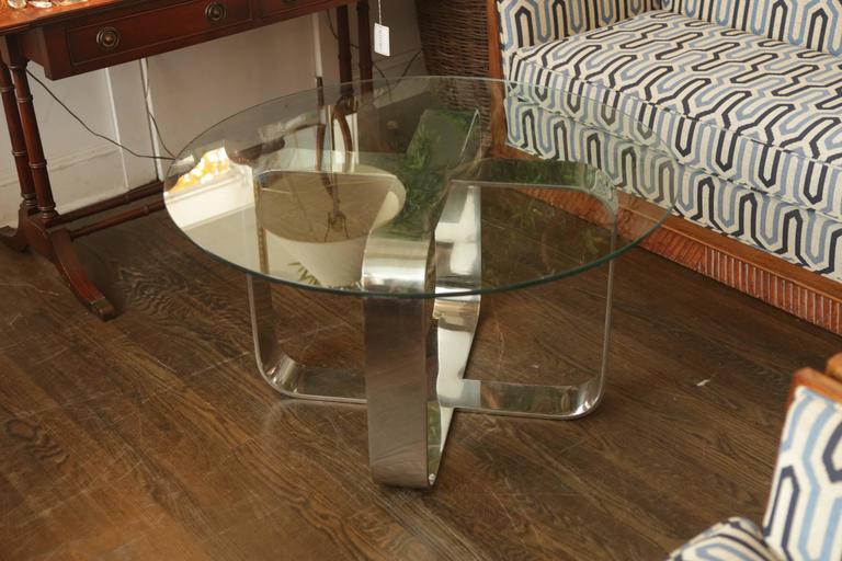 X-Shaped Chrome Mid-Century Coffee Table Base For Sale at 1stDibs