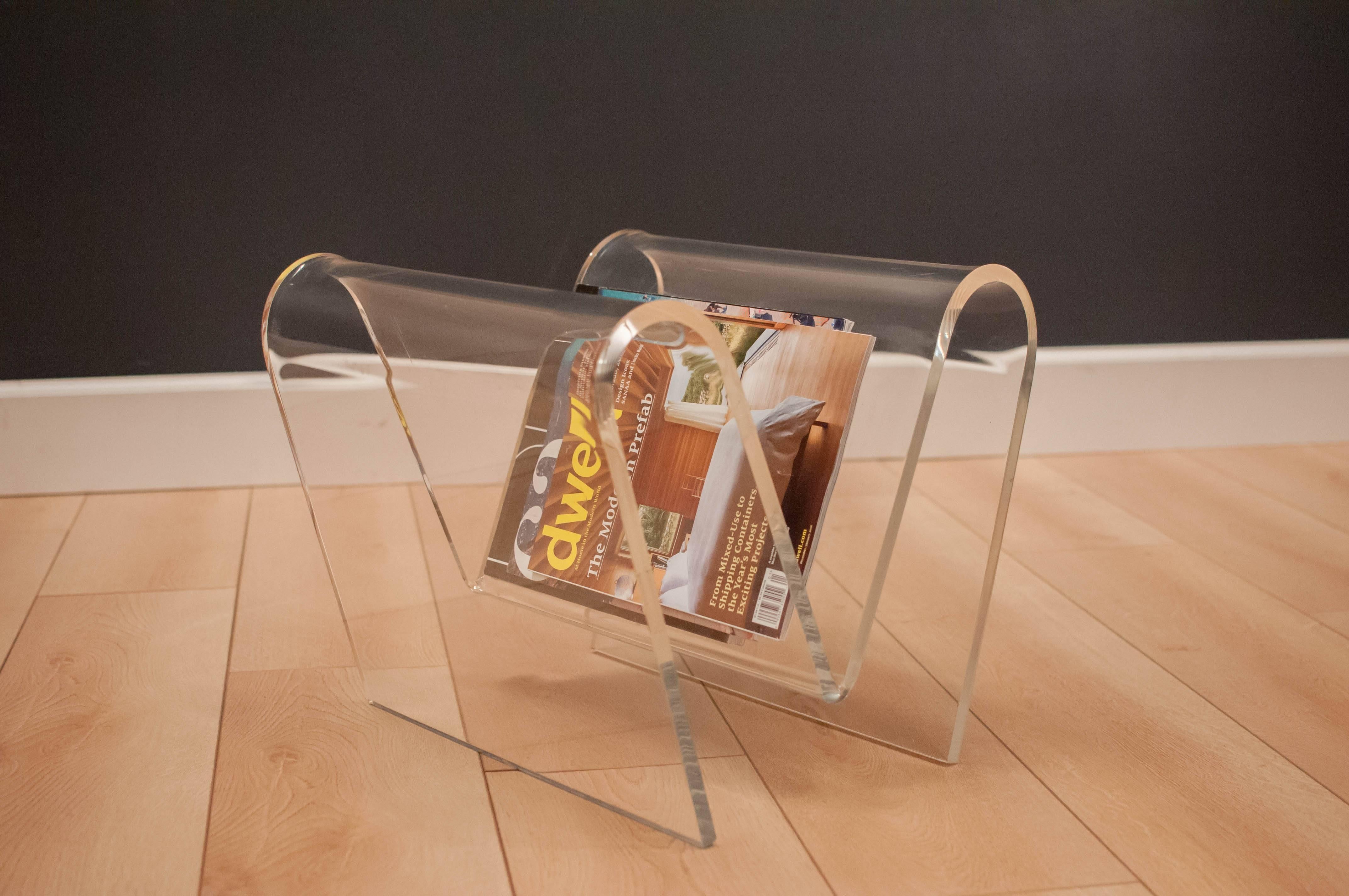 Vintage Lucite Magazine Rack at 1stDibs | lucite magazine holder ...