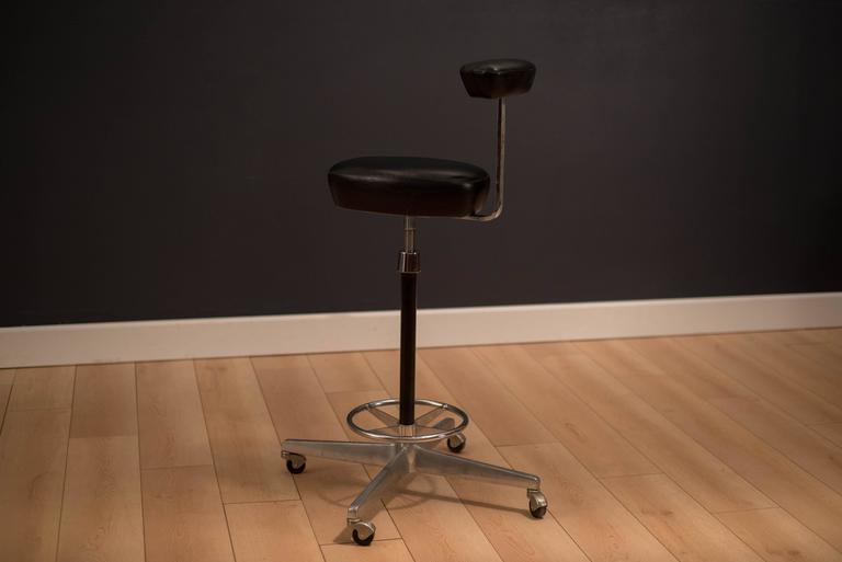 Herman Miller George Nelson Leather Drafting Stool at 1stDibs