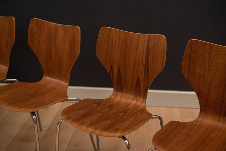 Danish Teak Stacking Dining Chairs at 1stDibs