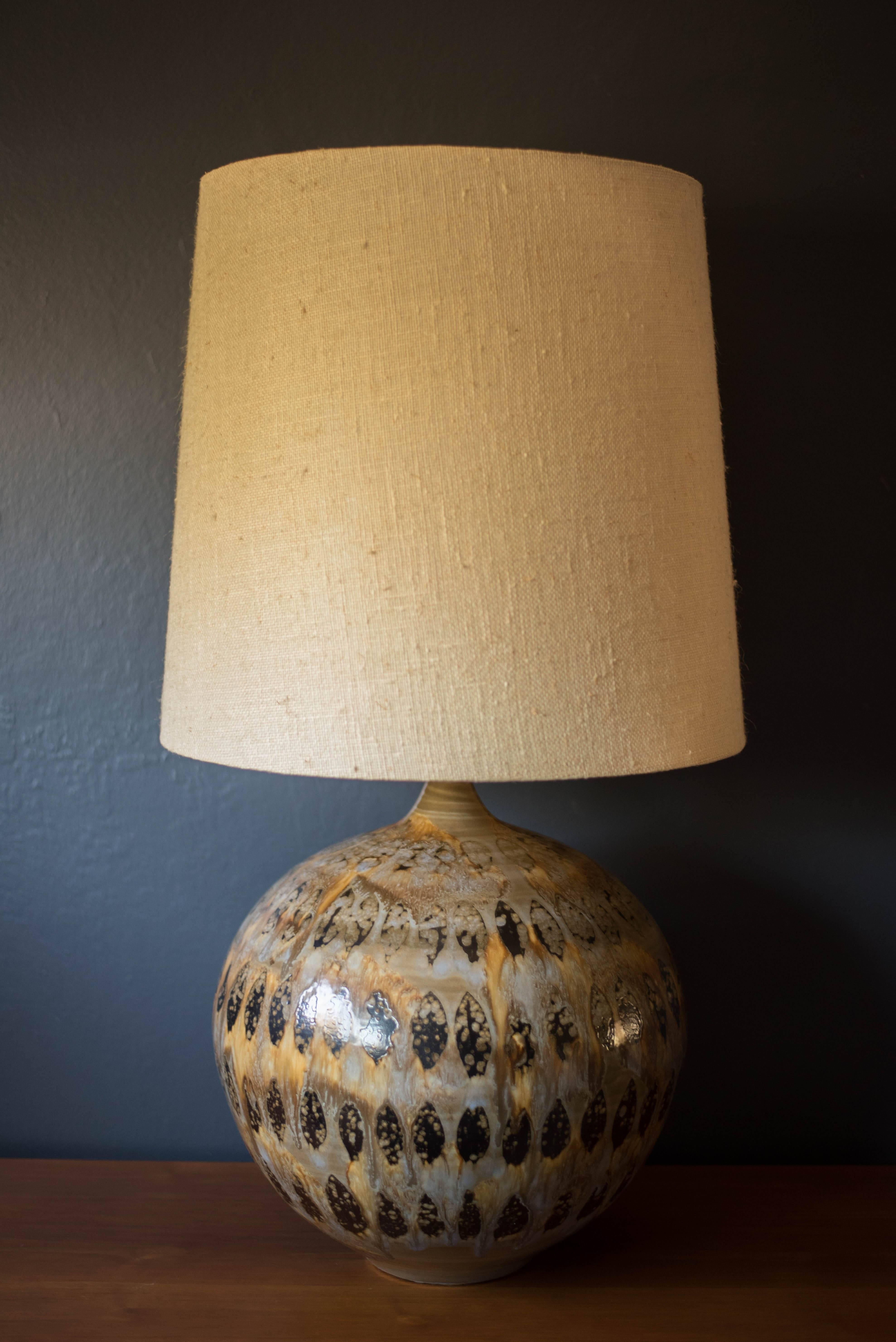 Mid-Century Ceramic Pottery Glazed Lamp at 1stDibs