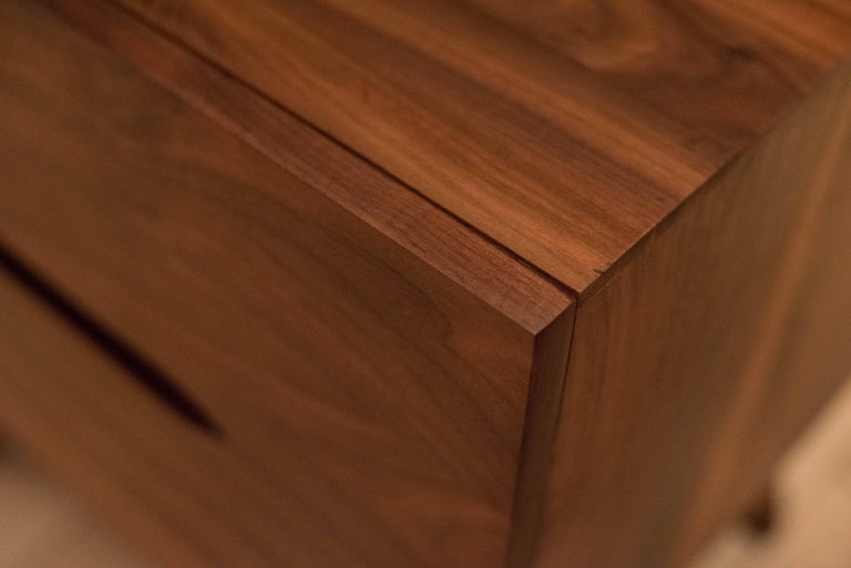 Pair of Midcentury Solid Walnut Nightstands at 1stDibs