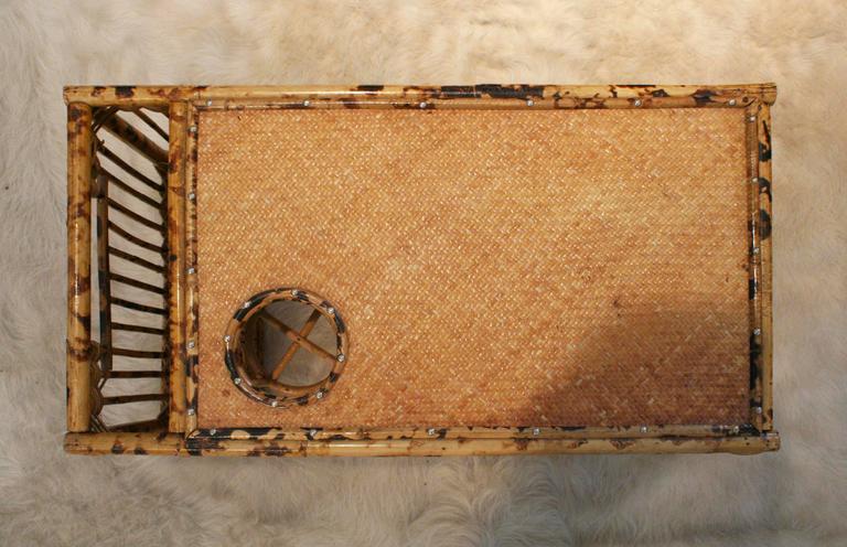 Mid-20th Century Bamboo and Wicker Rattan Bed Tray For Sale at 1stDibs