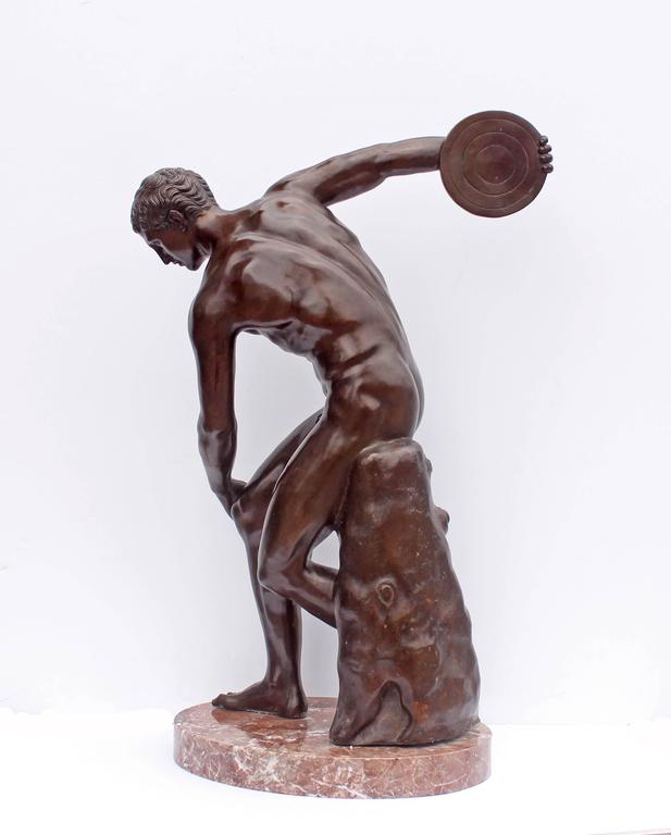 Large Bronze Sculpture "The Discus Thrower" For Sale at 1stDibs