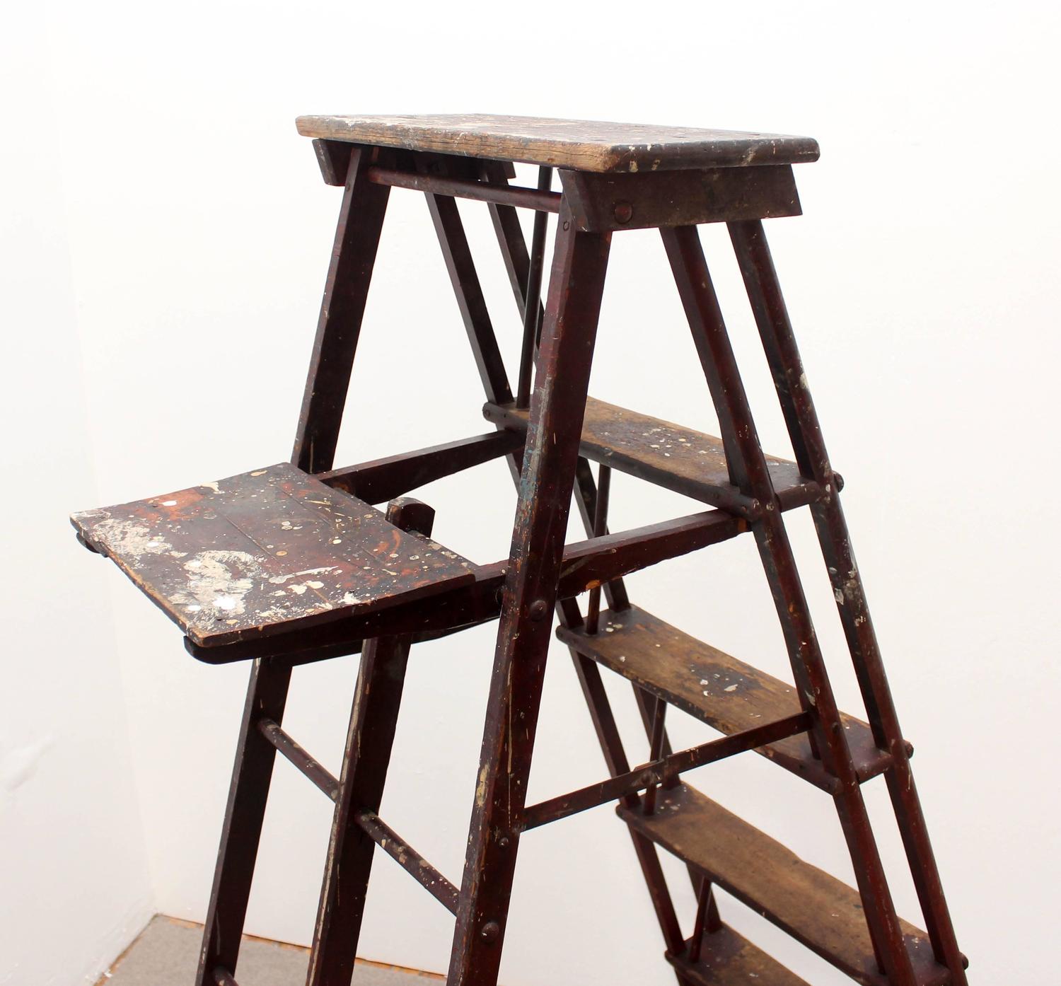 Antique Vintage Painter's Ladder, Early 20th Century For Sale at 1stdibs