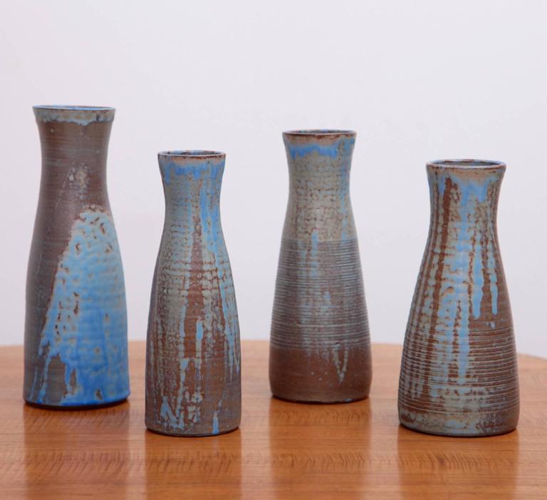 Set of Four Huge Susanne Protzmann Ceramic Vases in Blue For Sale at ...