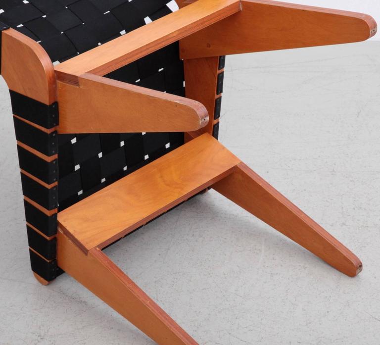 1949 Klaus Grabe Plywood Chair in Black Webbing For Sale at 1stdibs