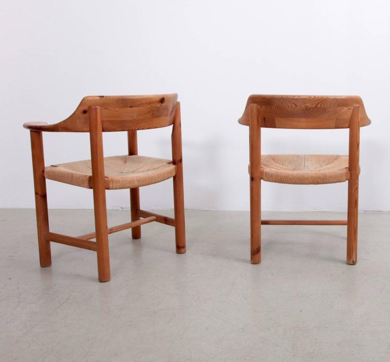 Set of Five Rainer Daumiller Dining Arm Chairs in Solid Pine Wood at ...