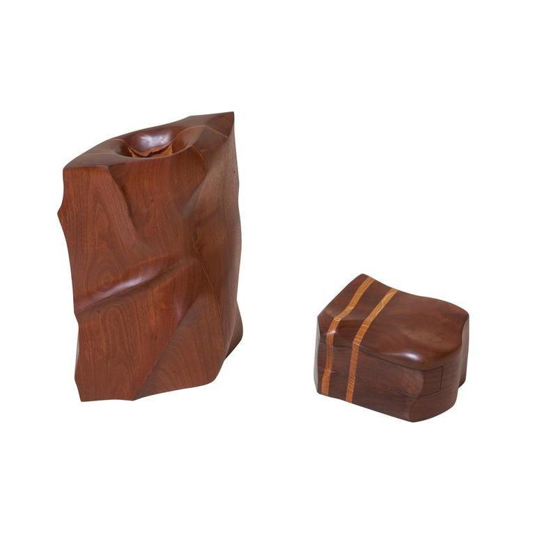 Set of Two Vases by Woodworker Roger Sloan, US, 1970s For Sale at ...