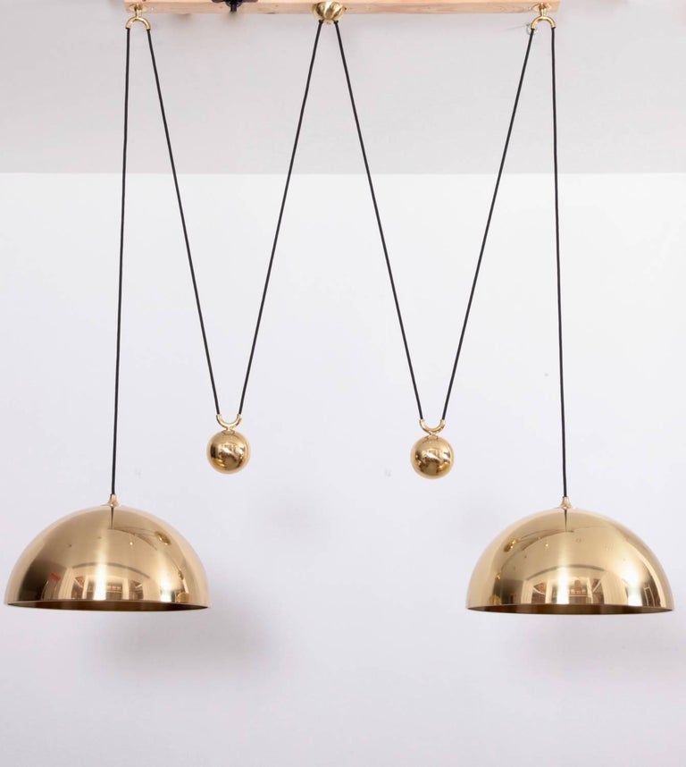 Stunning Florian Schulz Double Posa Brass Pendant Lamp with Side ...