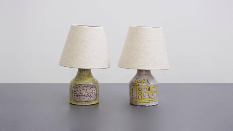 Pair of Ceramic Table Lamps by Juliene Derel Rivier at 1stDibs