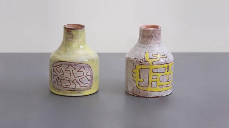 Pair of Ceramic Table Lamps by Juliene Derel Rivier at 1stDibs