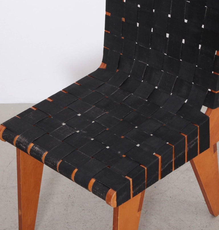 1949 Klaus Grabe Plywood Chair in Black Webbing For Sale at 1stDibs