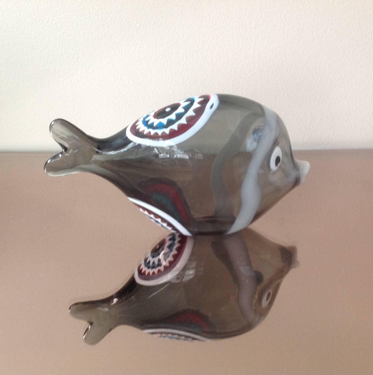 Very Rare Vistosi Murano Murrine Fish For Sale at 1stDibs