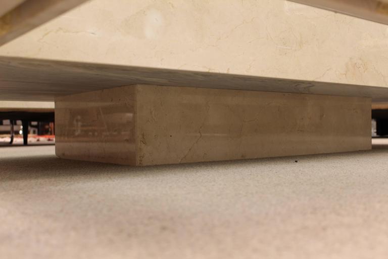 Monumental Floating Marble and Glass Tobocman Coffee Table at 1stDibs