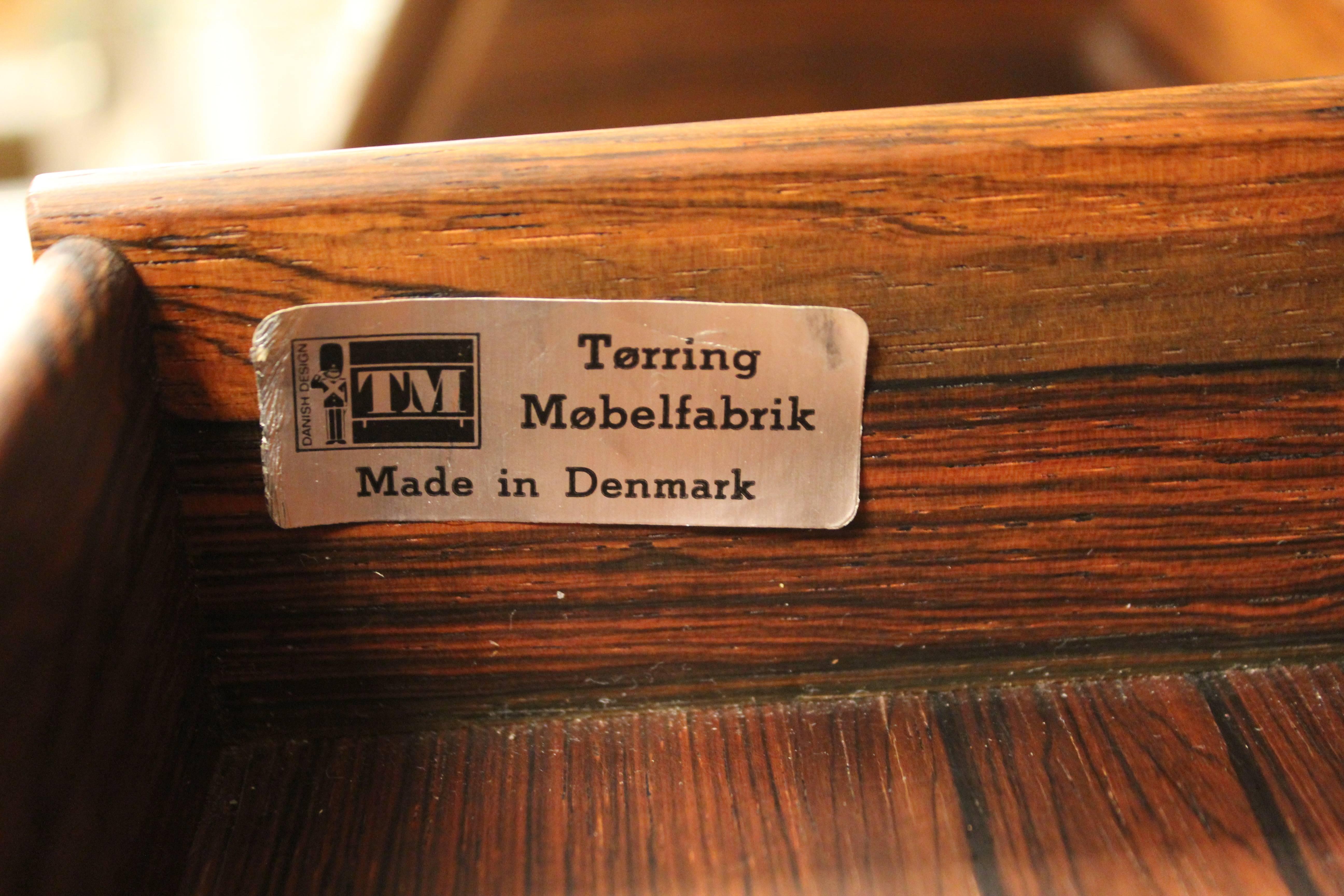 Danish Modern Torring Mobelfabrik Rosewood Drop Front Desk or Secretary ...