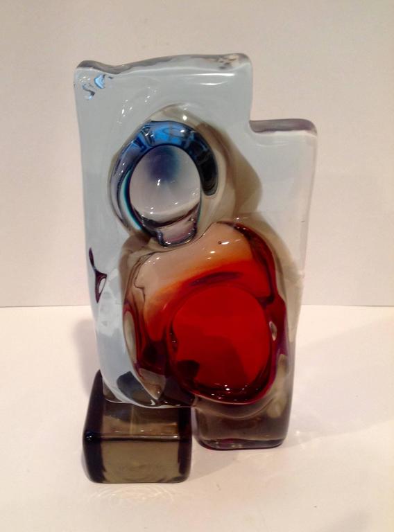 Rare Pair of Alfredo Barbini Signed Murano Volcano Sculptures at 1stDibs