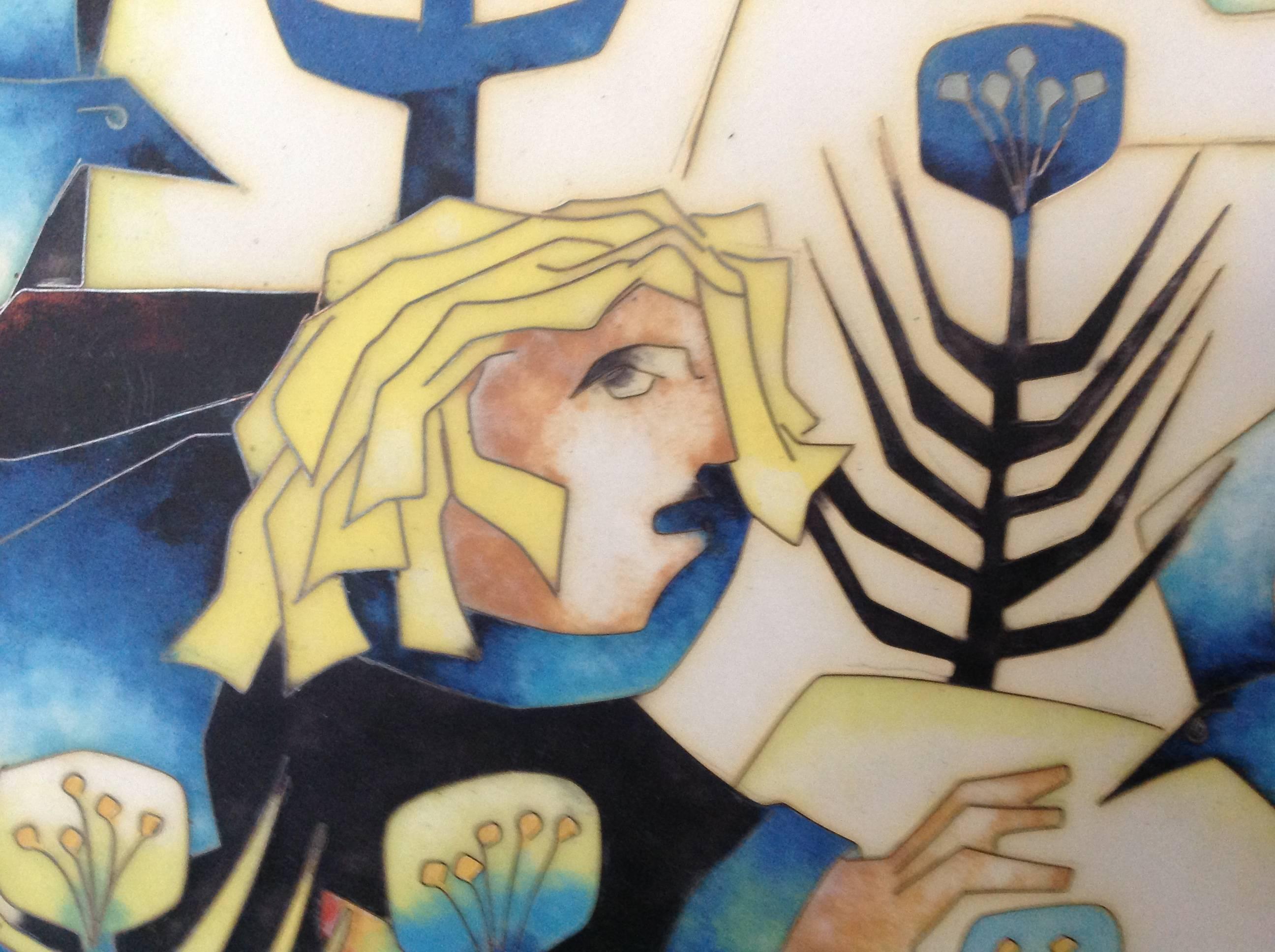 Signed Joseph Trippetti Enamel Hanging Sculpture at 1stDibs