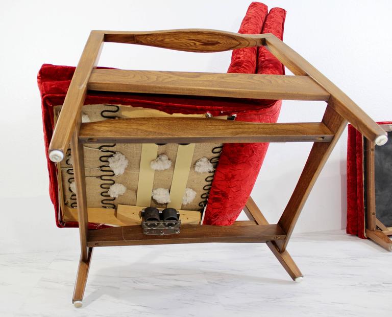 Milo Baughman for Thayer Coggin Walnut Rocker and Ottoman at 1stDibs