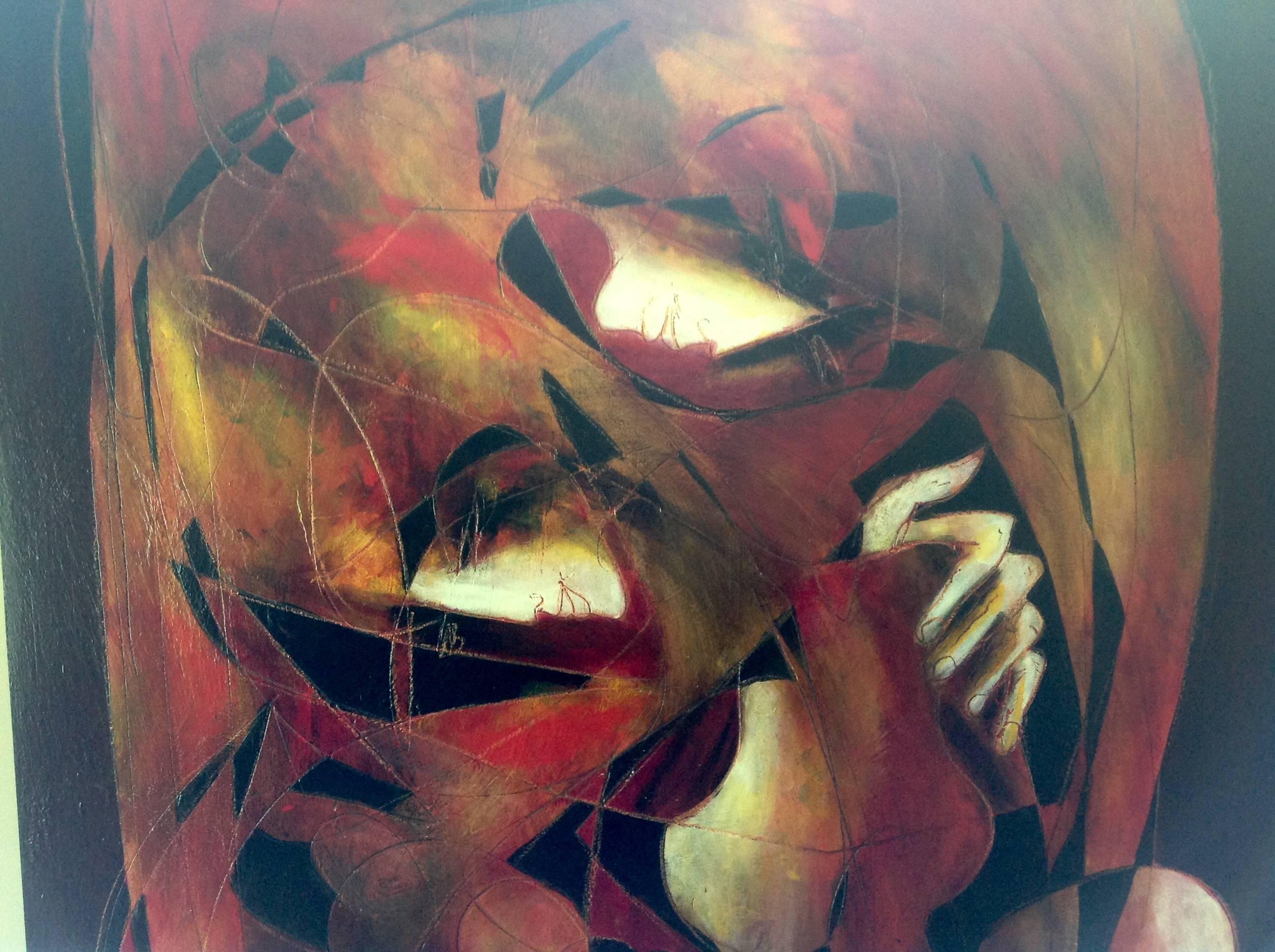 Monumental Original Painting on Board Titled Protection by Jean-Claude ...
