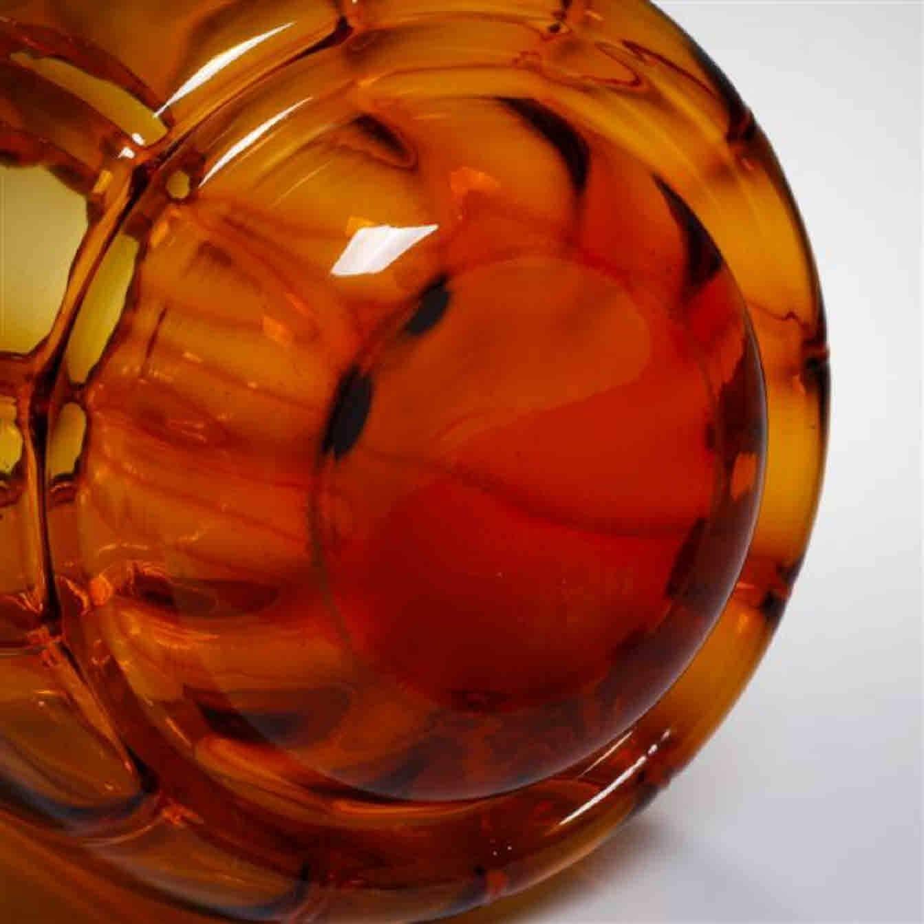 Large Brilliant Orange Signed Leerdam Copier Vase For Sale at 1stDibs