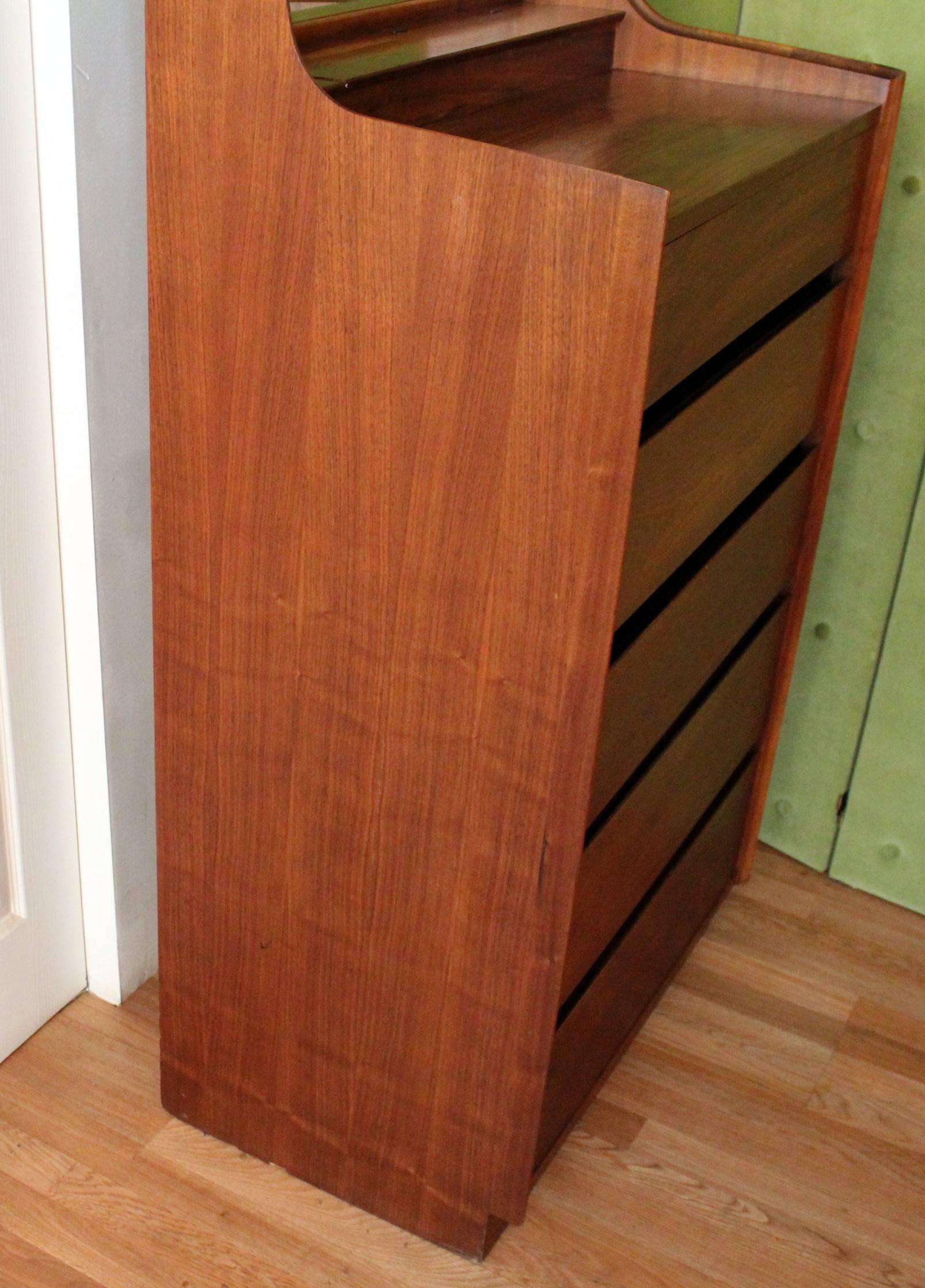 Dillingham Esprit Walnut Tall Chest with Attached Mirror at 1stDibs ...