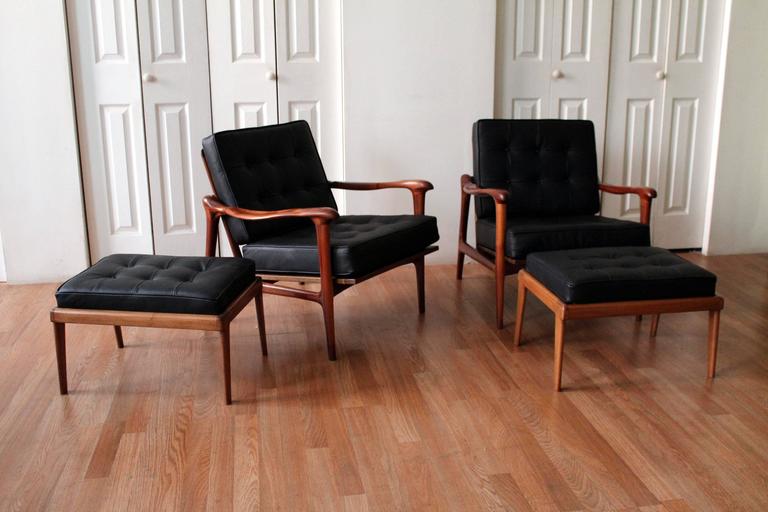 American Studio Craft Carved Sculptural Solid Teak Lounge Chairs ...