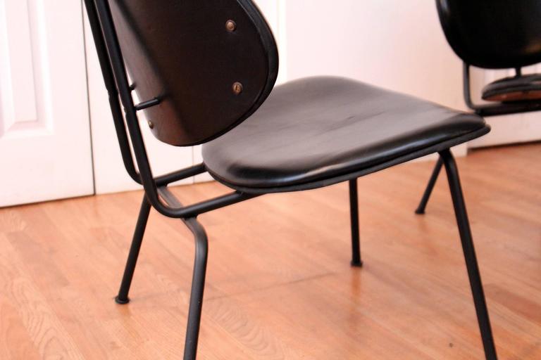 Homecrest Black Leather Clam Shell Lounge Chairs at 1stDibs | clamshell ...