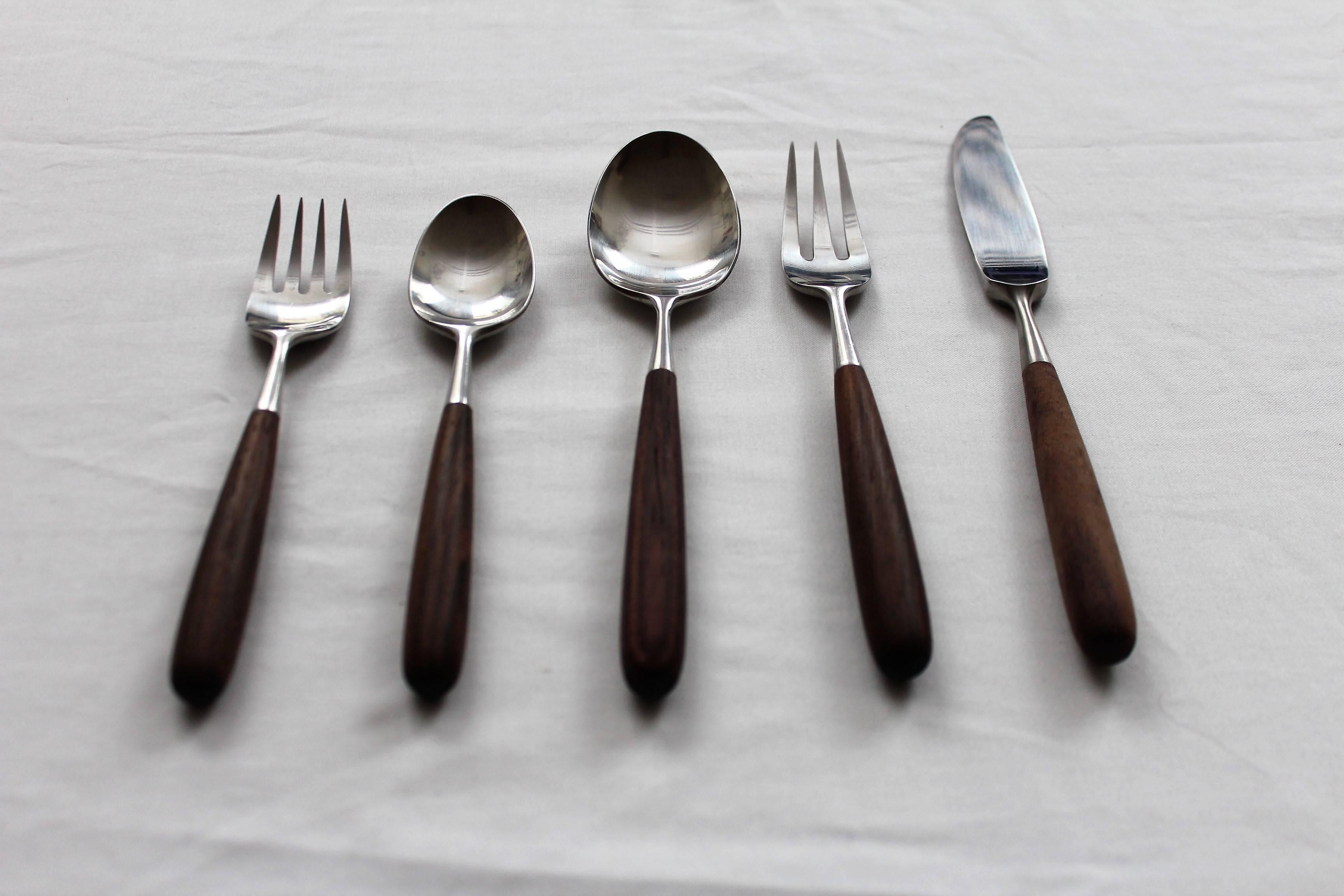 Norwegian Lauffer Palisander Flatware Set at 1stDibs