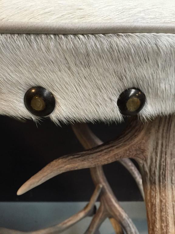4 x Antler Bar Stool with cowhide upholstery at 1stDibs | antler bar ...