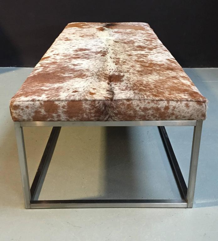 Coffee Table with Cow Hide Top at 1stDibs