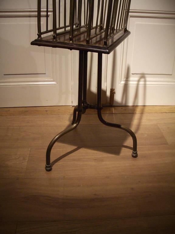 Antique Edwardian Brass and Mahogany Revolving Paper Rack or Magazine ...